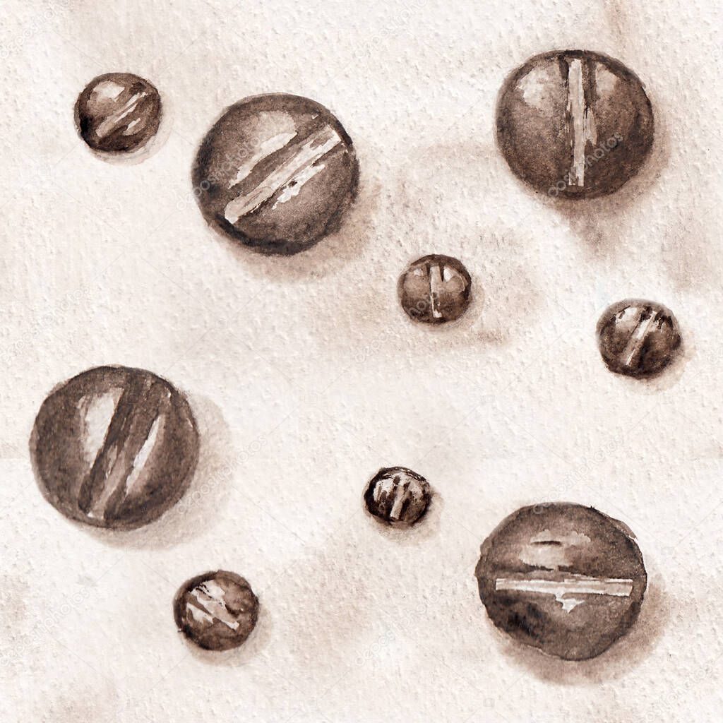 Seamless texture with screw heads different sizes in chaotic order on ...