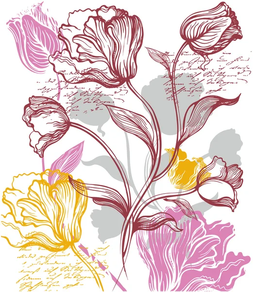 Tulipán rajz Stock vektorok, Tulipán rajz Jogdíjmentes illusztrációk ...