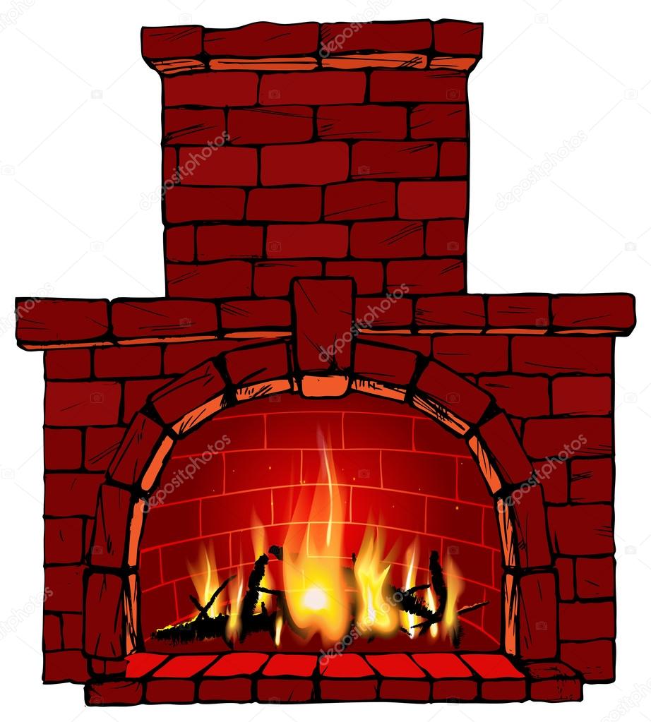 Ilustración vectorial de fuego de chimenea — Vector de stock © Ola-Ola ...