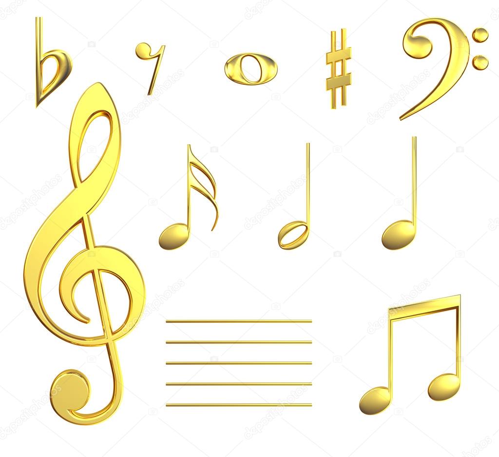 Musical notes in gold — Stock Photo © Ola-Ola #40544889