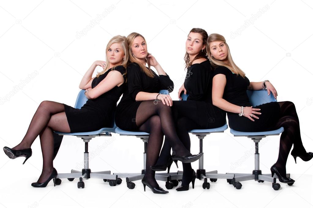 4 ladies on chairs Stock Photo by ©dnf-style 12654119