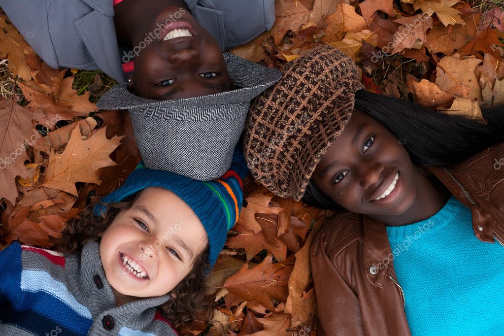 Multiracial portrait of 3 kids — Stock Photo © dnf-style #17692927