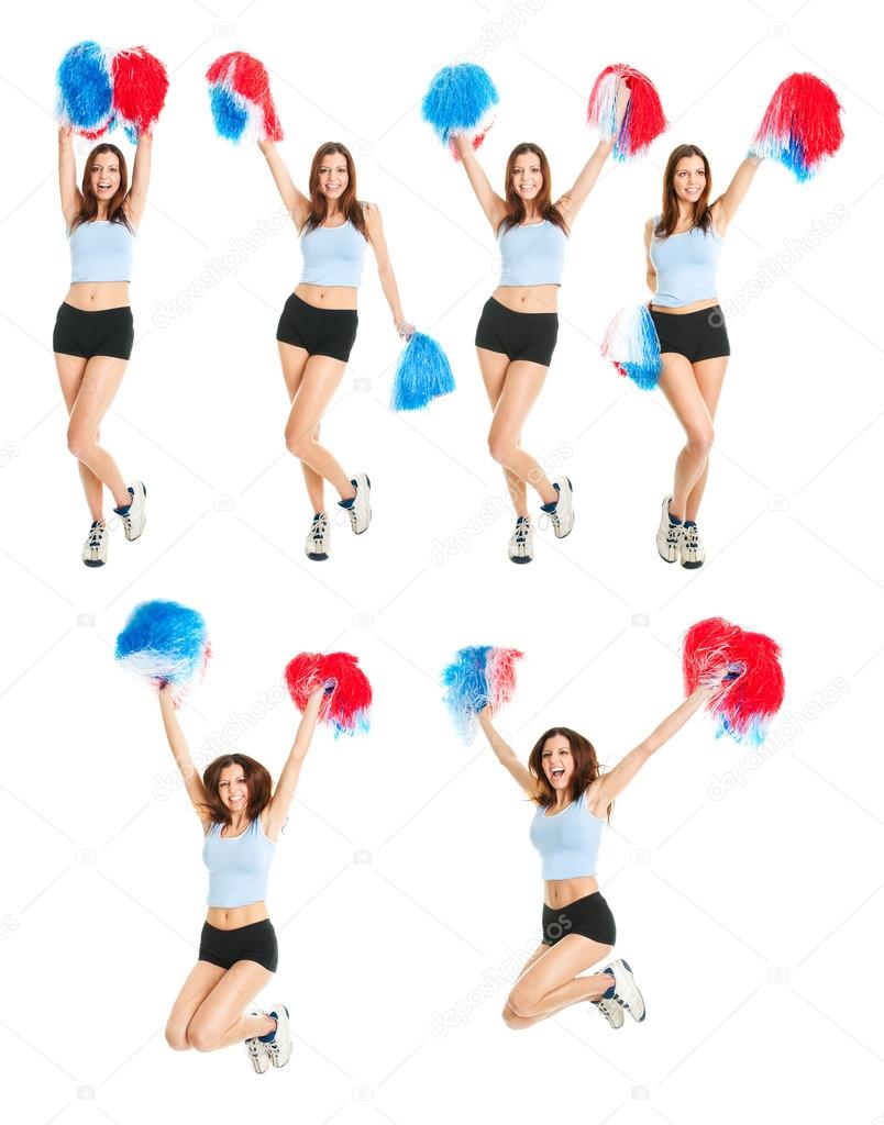 Set Of Photos With Beautiful Cheerleader Stock Illustration By ©andreypopov 19905821