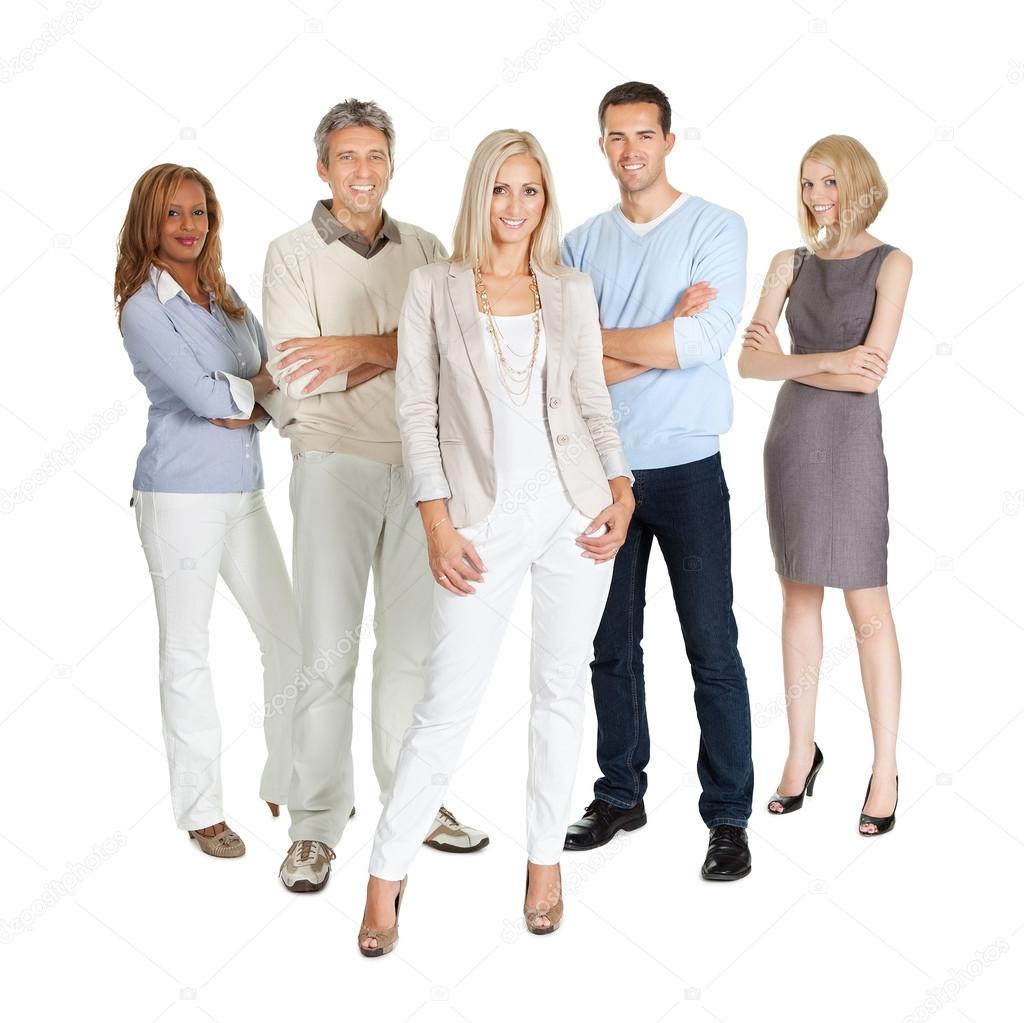 Casual group of standing over white Stock Photo by ©AndreyPopov 20228747