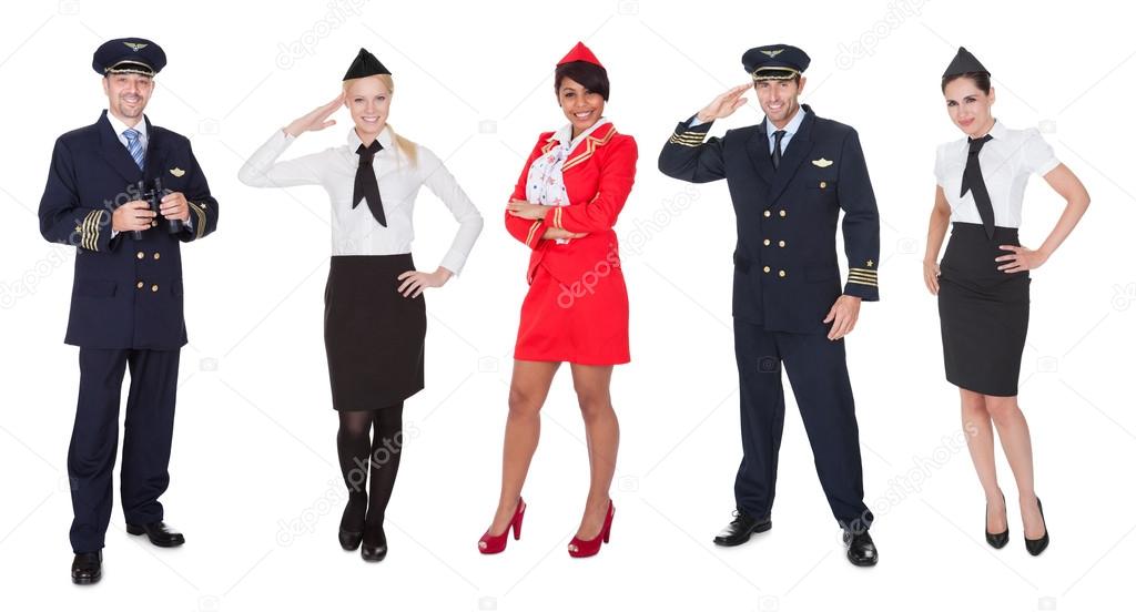 Flight crew members, pilots, stewardesses Stock Photo by ©AndreyPopov ...