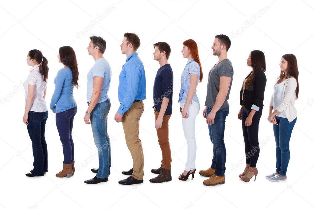 Diverso grupo de personas de pie en fila — Fotos de Stock © AndreyPopov ... Diverso grupo de personas de pie en fila — Fotos de Stock © AndreyPopov ...