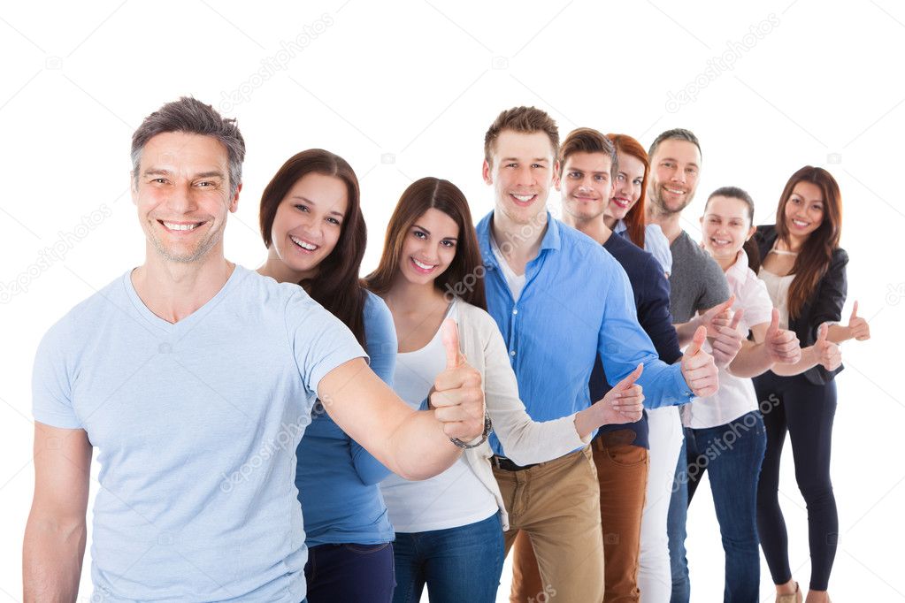 Diverse group of people standing in row Stock Photo by ©AndreyPopov ...