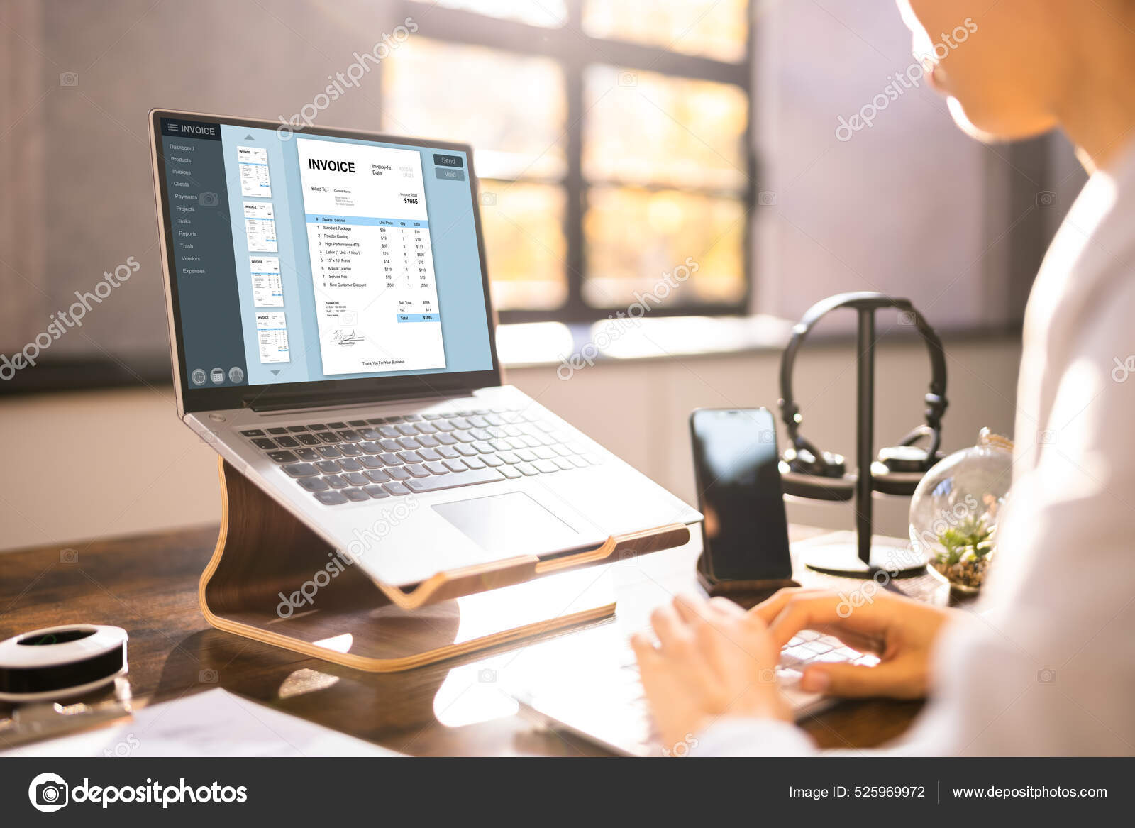 Electronic Invoice Statement Tax Software Computer — Stock Photo ...