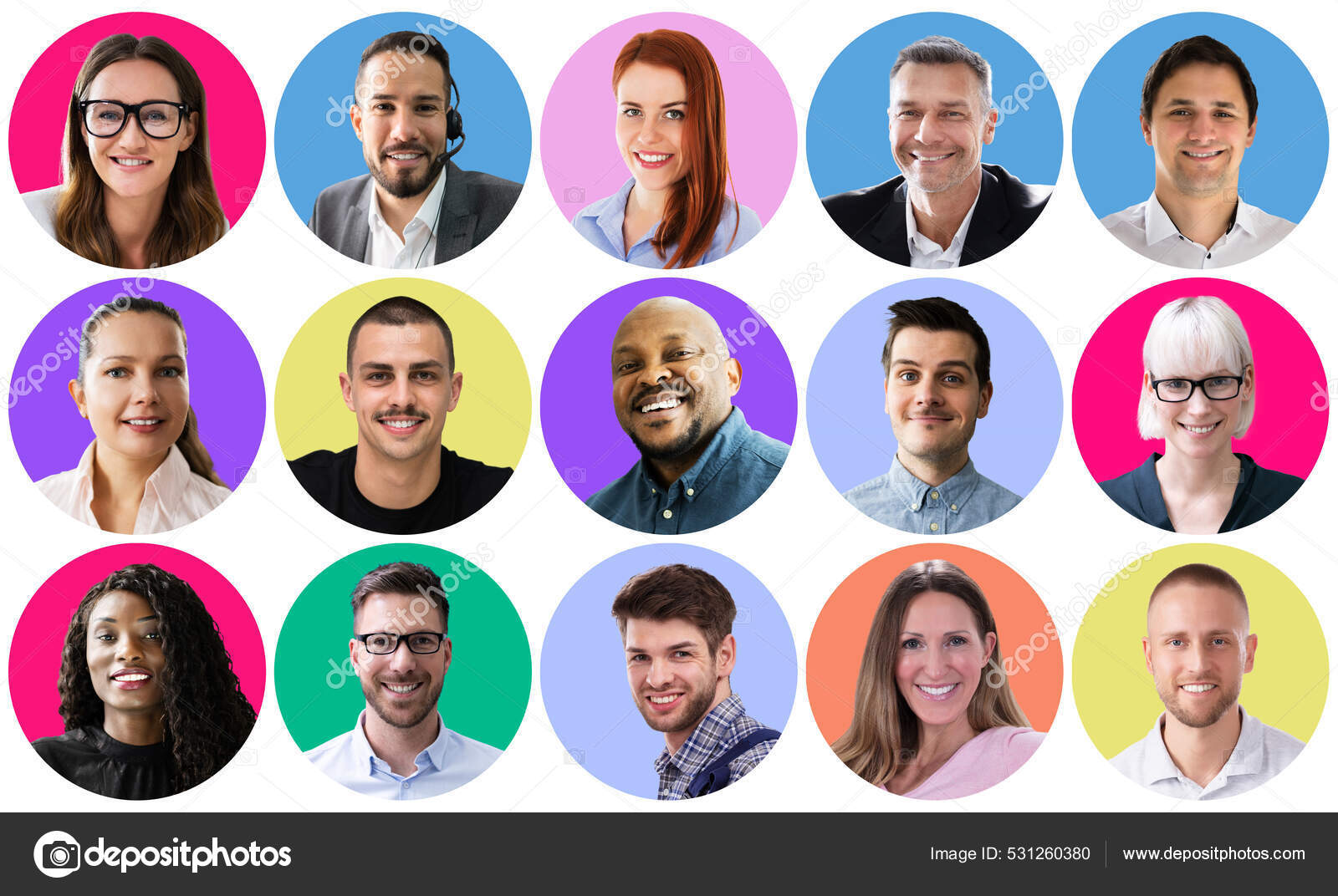 People Face Headshot Collage Diverse Avatar Portraits Stock ...