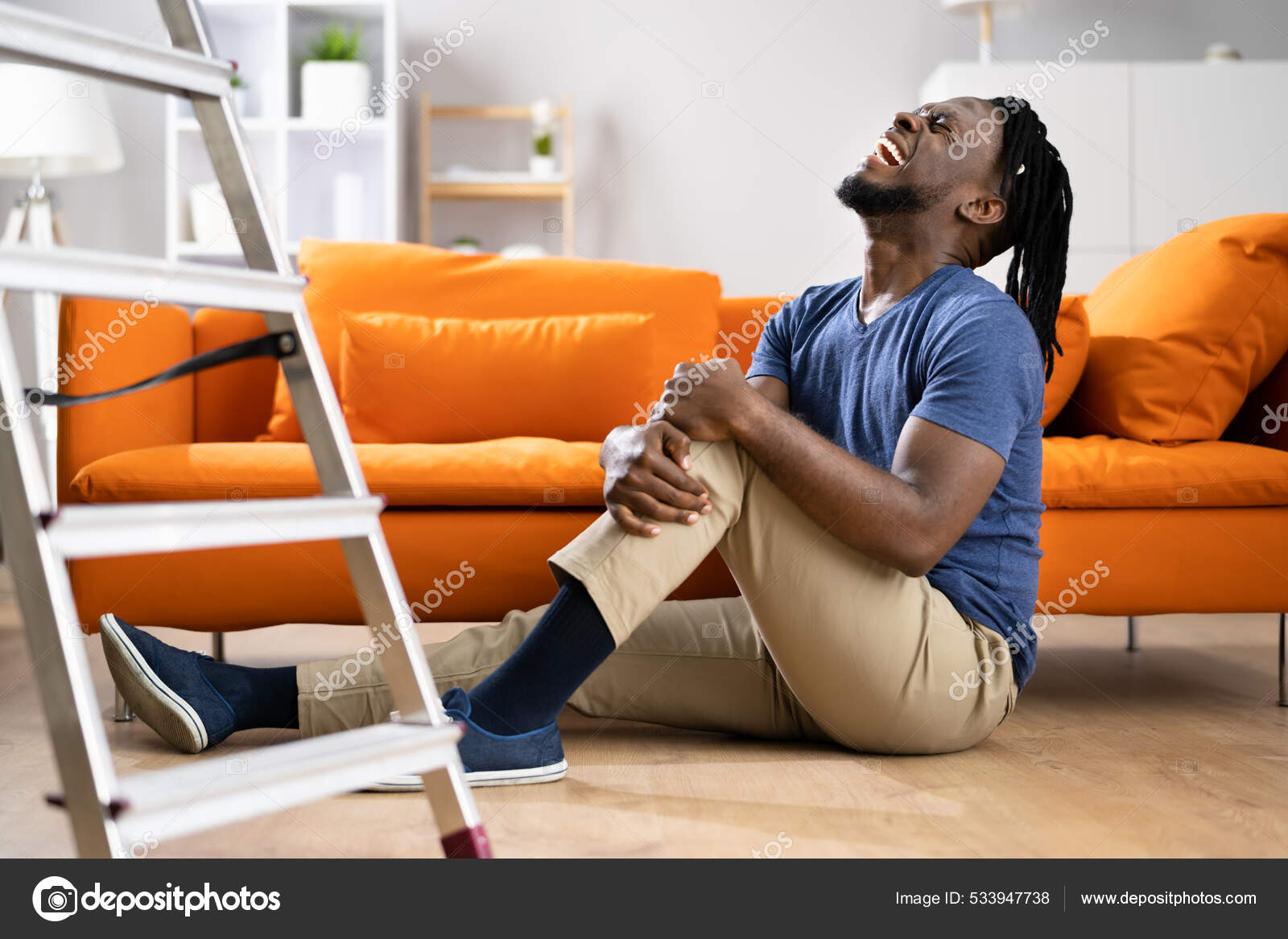 Man Falling Ladder Accident Safety Injury Stock Photo by ©AndreyPopov ...