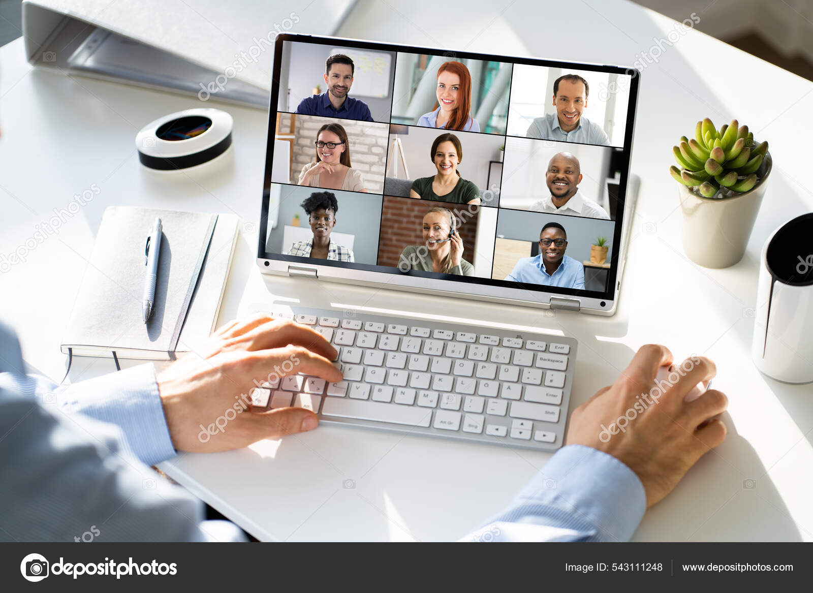 Online Digital Video Conference Webinar Business Call — Stock Photo ...