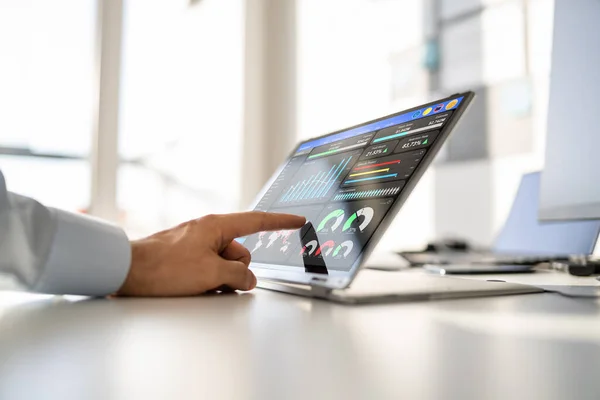 Kpi Dashboard Data Analytics Business Laptop — Stock Photo ...