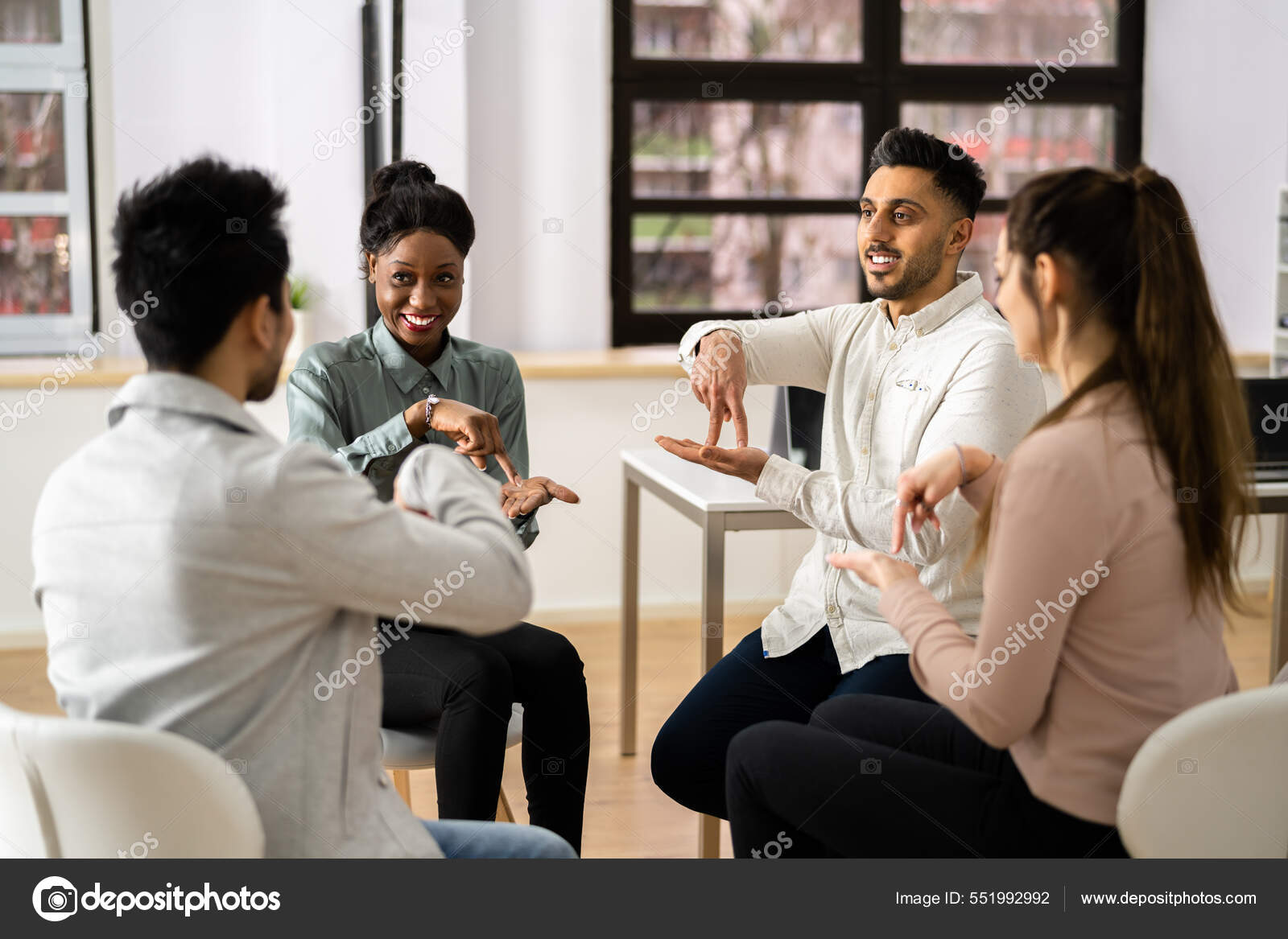 Sign Language Learning Deaf Disabled People — Stock Photo © AndreyPopov ...