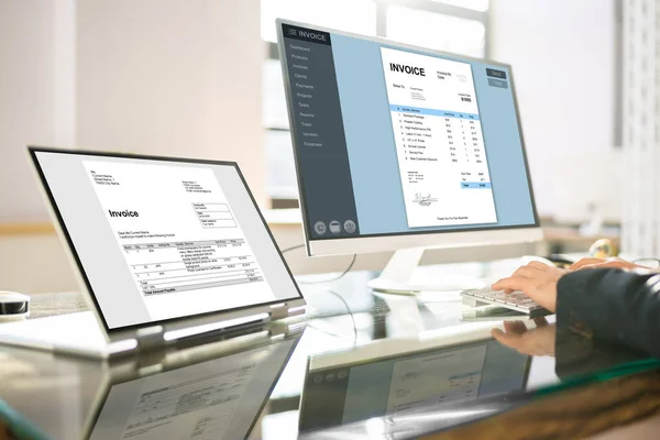 Invoice Software Checking Electronic Account Statement — Stock Photo © AndreyPopov #525974610