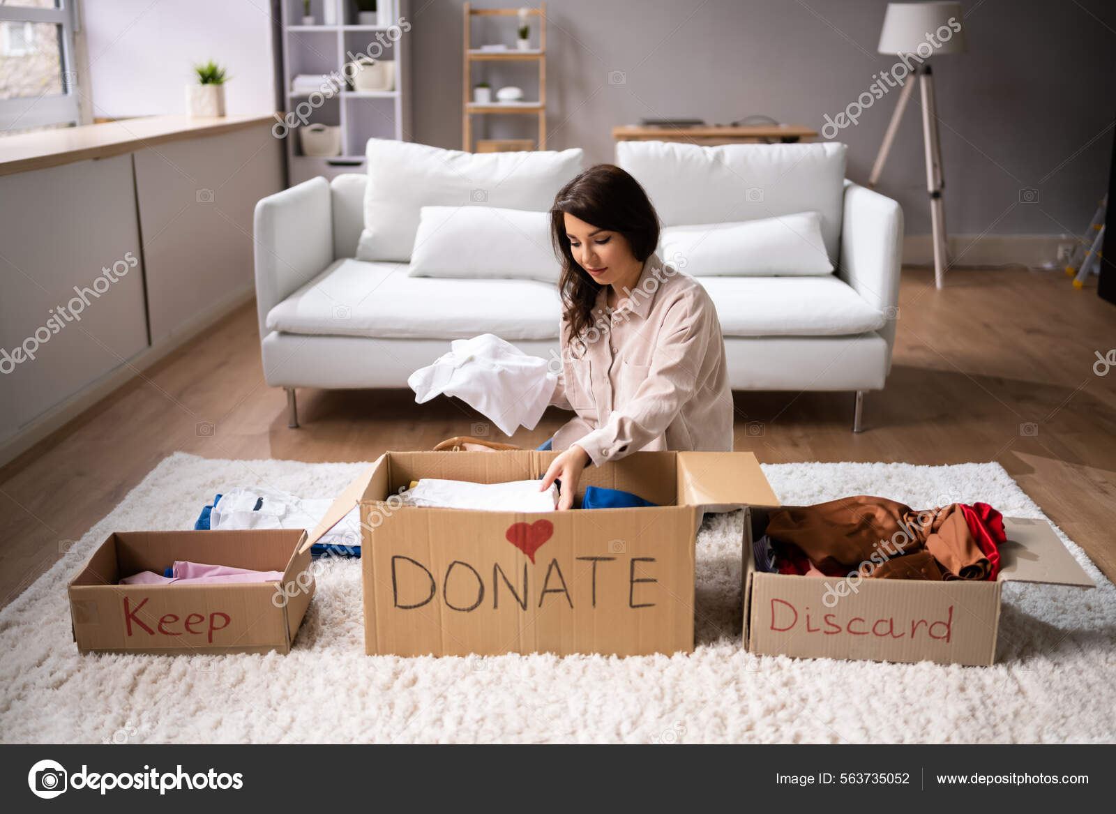 Donating Decluttering Cleaning Wardrobe Clothes Stock Photo by ...