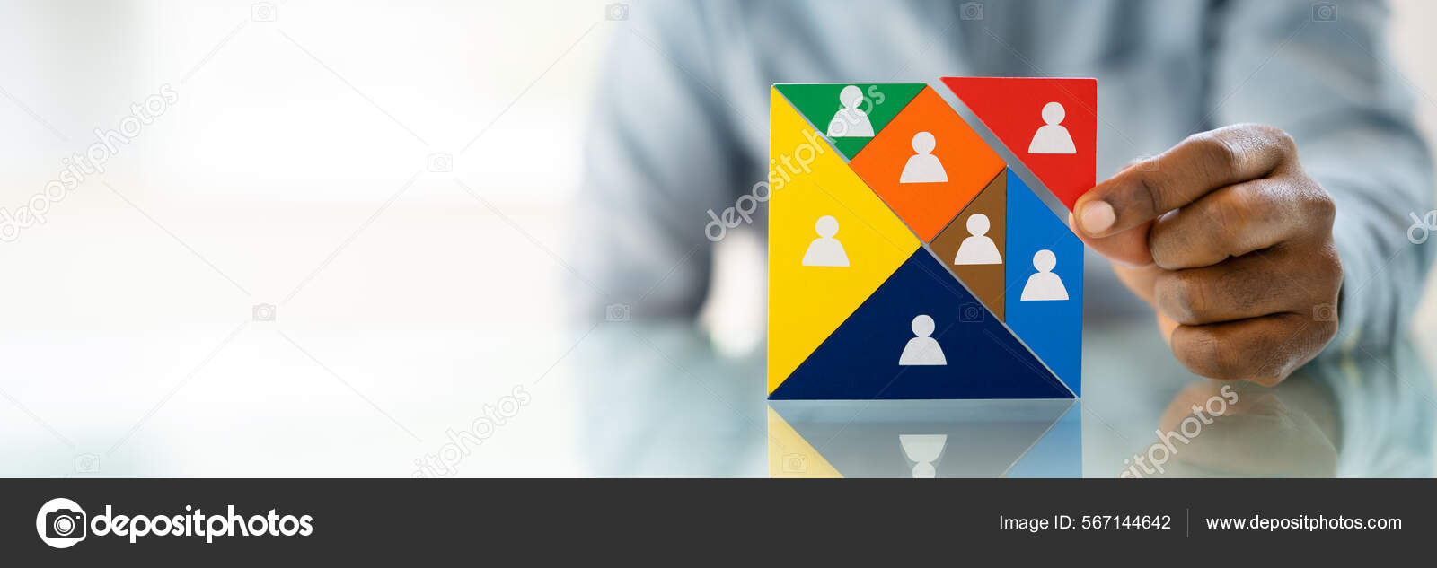Recruitment Hand Making Tangram Puzzle Talent Management Stock Photo by ...