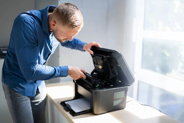 Fixing Toner Printer Or Ink Cartridge Problems. Office Photocopier ...