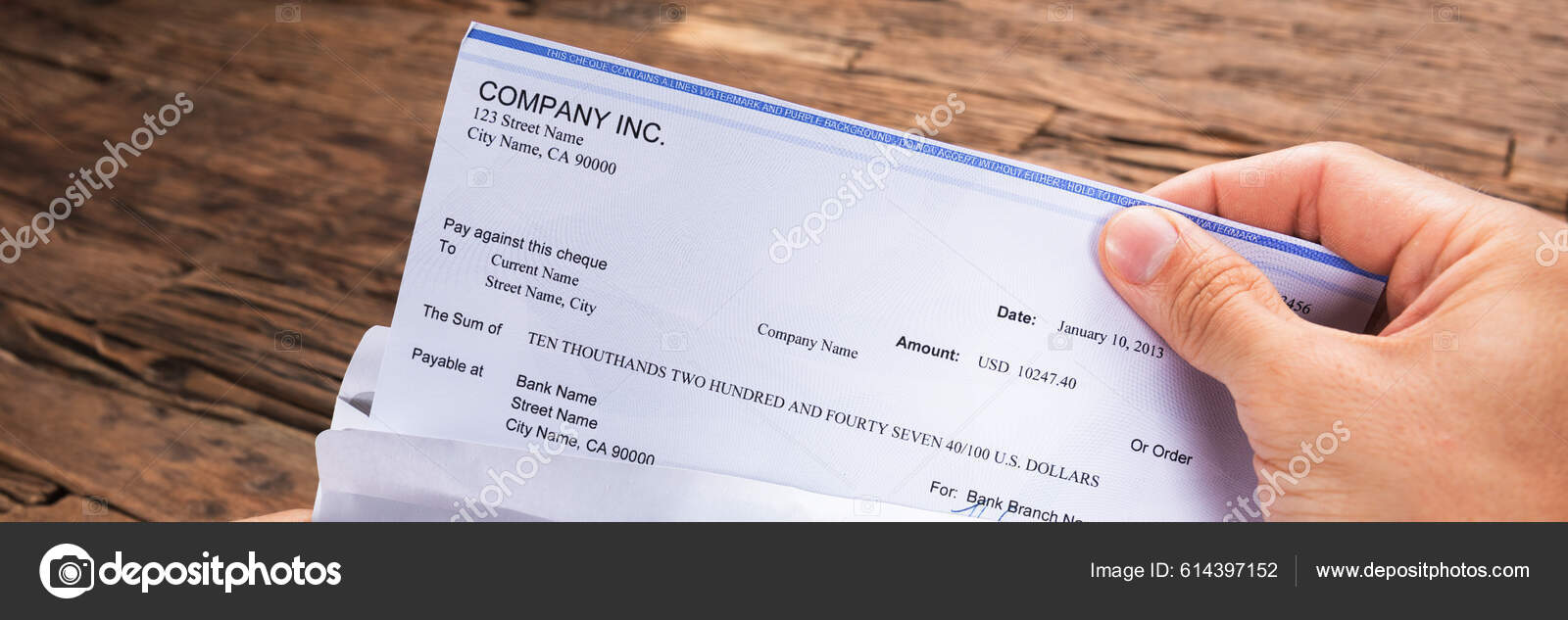 Check Paycheck Hand Salary Payroll — Stock Photo © AndreyPopov #614397152
