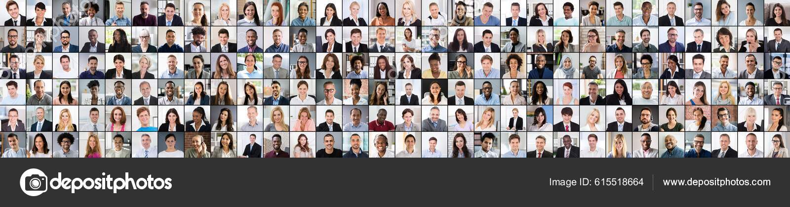 Different People Avatar Collage Business Headshot Photos — Stock Photo ...