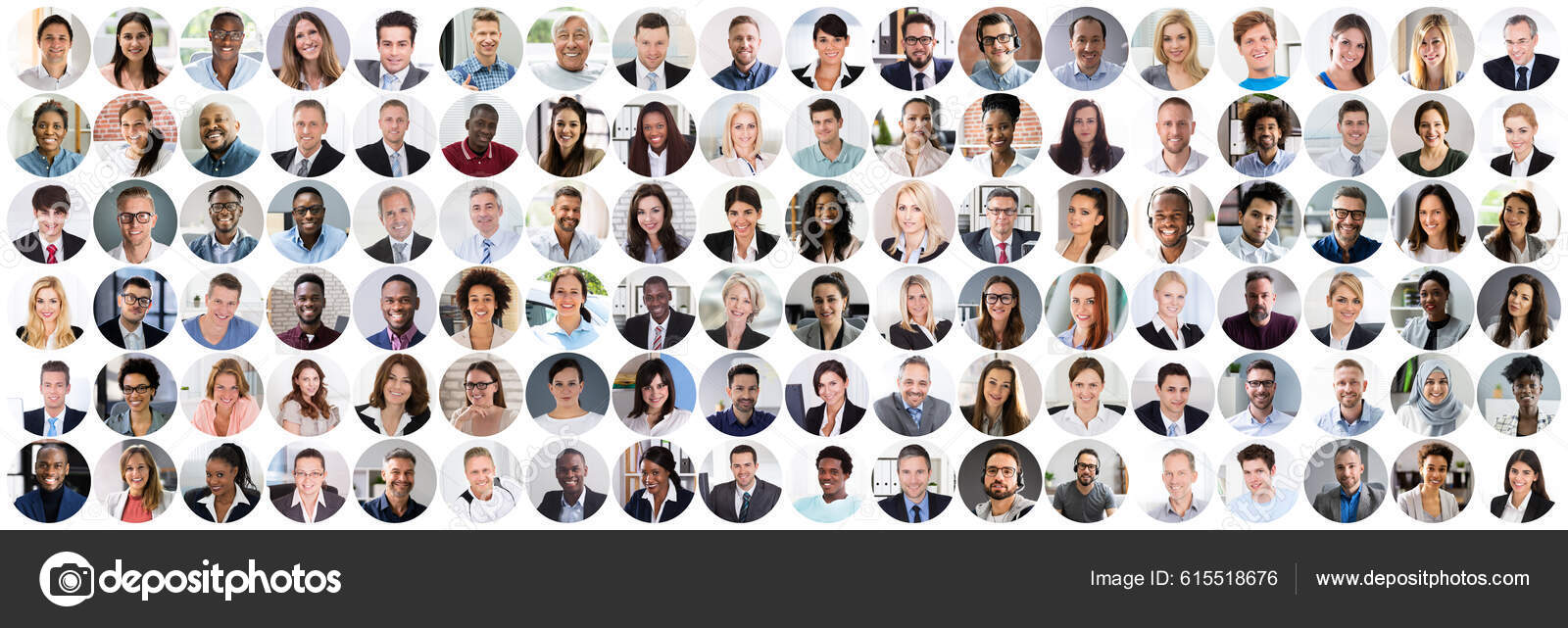 People Face Avatar Collage Diverse Headshot Photos — Stock Photo ...