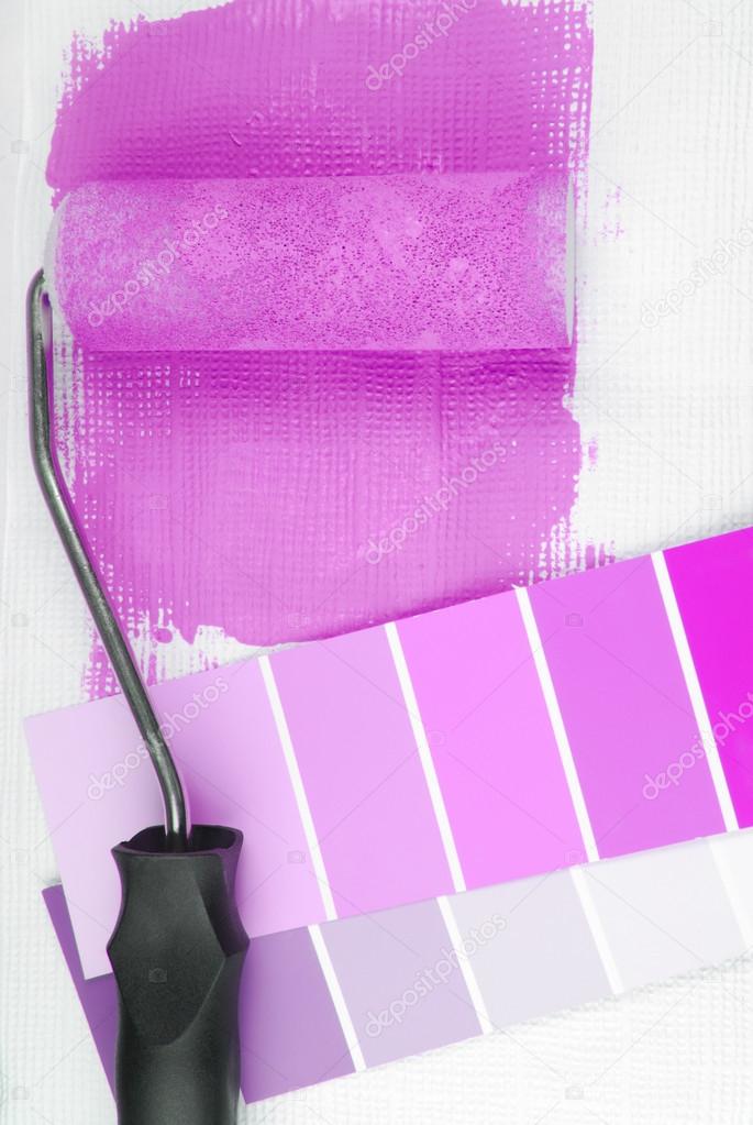 Paint roller and color chart choice Stock Photo by ©severija 42114699