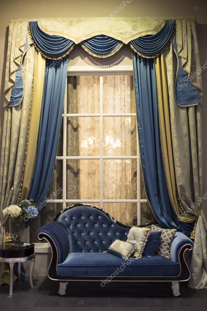 Interior with sofa and curtains — Stock Photo © yuyang #22153155