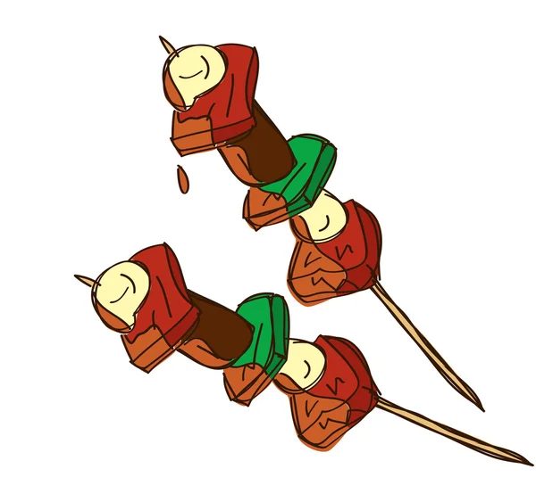 Dibujos animados de pincho de carne — Vector de stock © mhatzapa #12092568