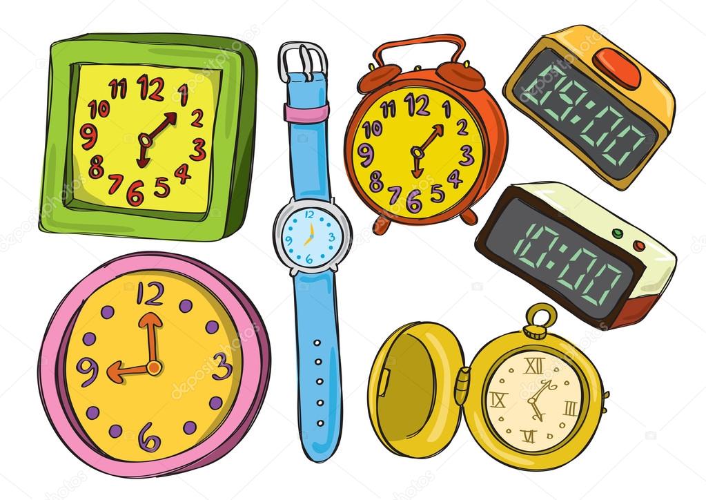Set of watch and clock doodle Stock Vector Image by ©mhatzapa #12142286