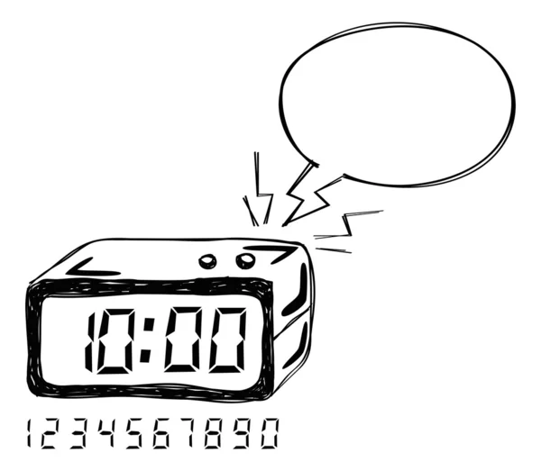 Alarm clock with bubble speech — Stock Vector © mhatzapa #12351595