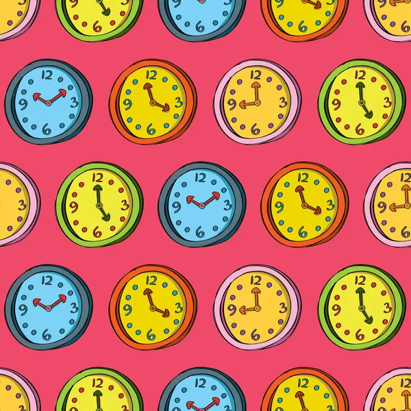 Seamless clock pattern Vector Art Stock Images | Depositphotos