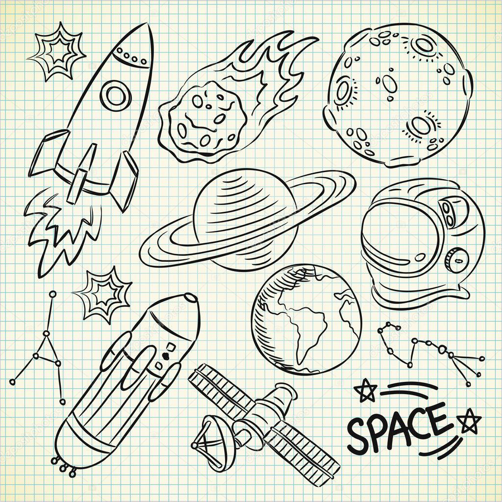 Space doodle set Stock Vector Image by ©mhatzapa #13289700