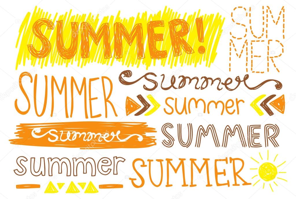 Summer hand drawing typography Stock Vector by ©mhatzapa 38216963