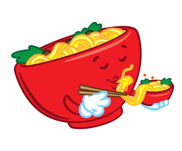 Cartoon noodle bowl — Stock Vector © mhatzapa #38221587