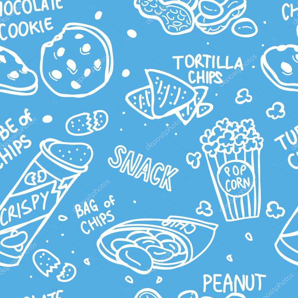 Snack doodle seamless pattern Stock Vector Image by ©mhatzapa #38224517