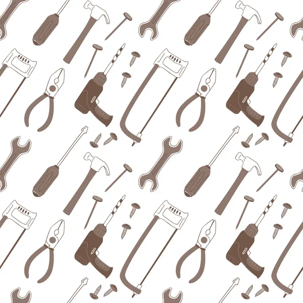 Construction tools worker equipment house renovation seamless pattern ...