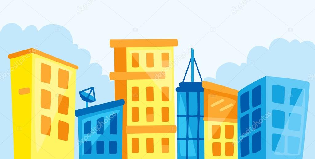 Cartoon cityscape — Stock Vector © mhatzapa #38685307