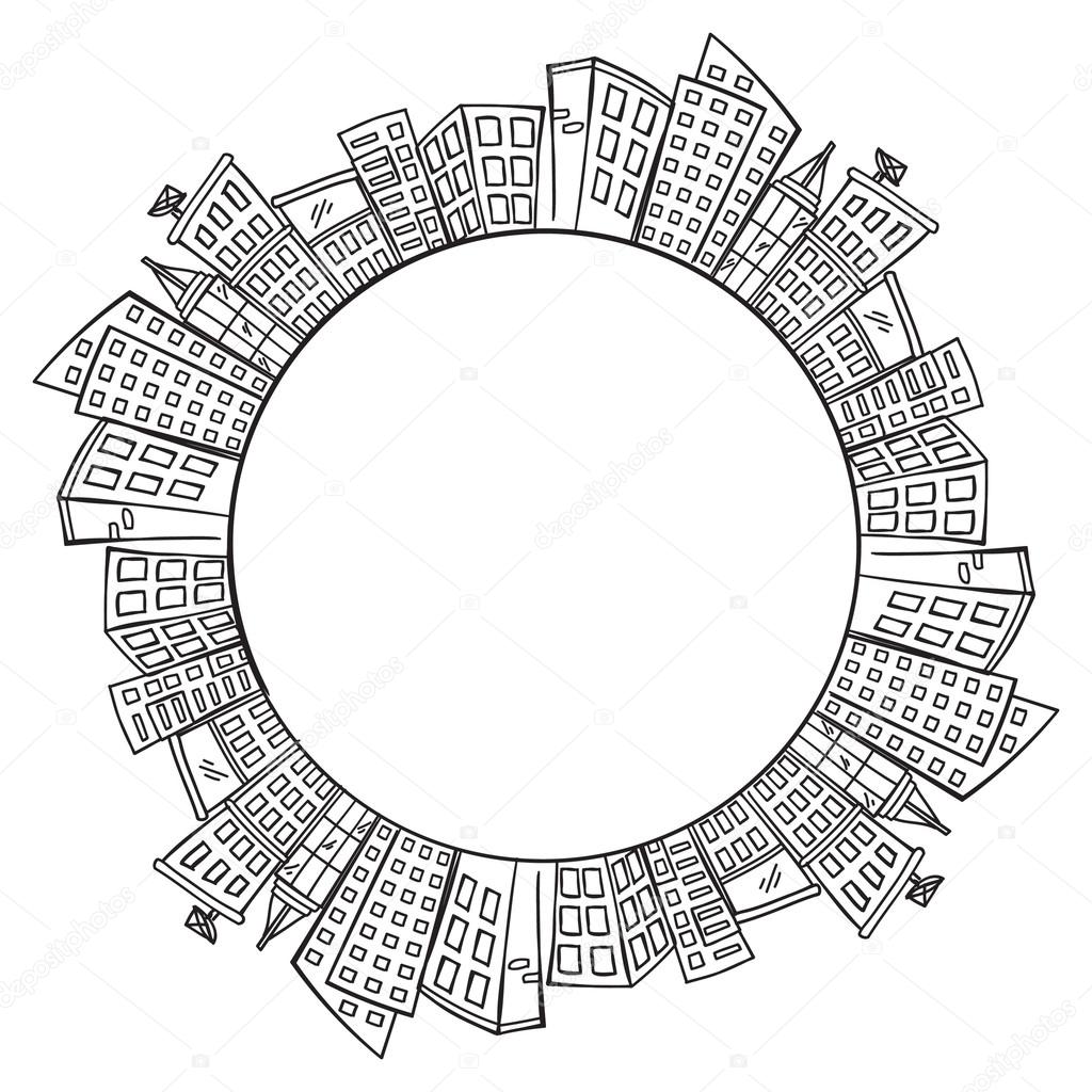 Cartoon cityscape Stock Vector by ©mhatzapa 38685873