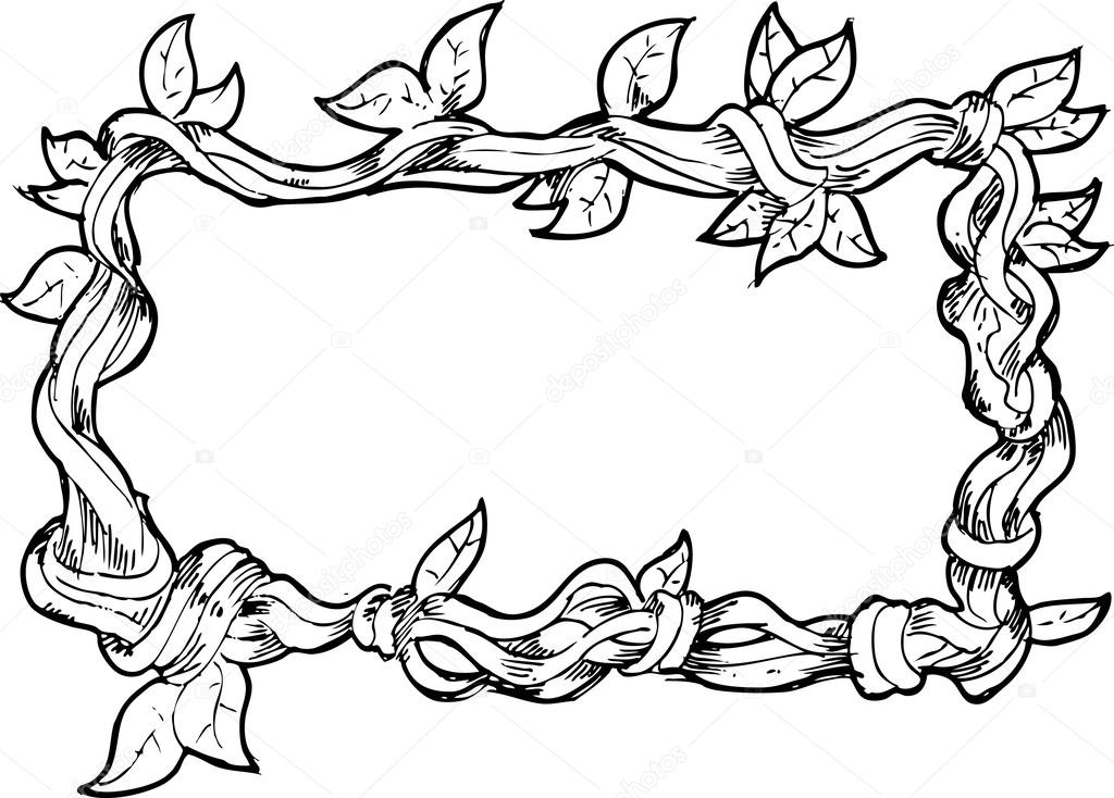 Sketchy floral frame Stock Vector by ©mhatzapa 38686115