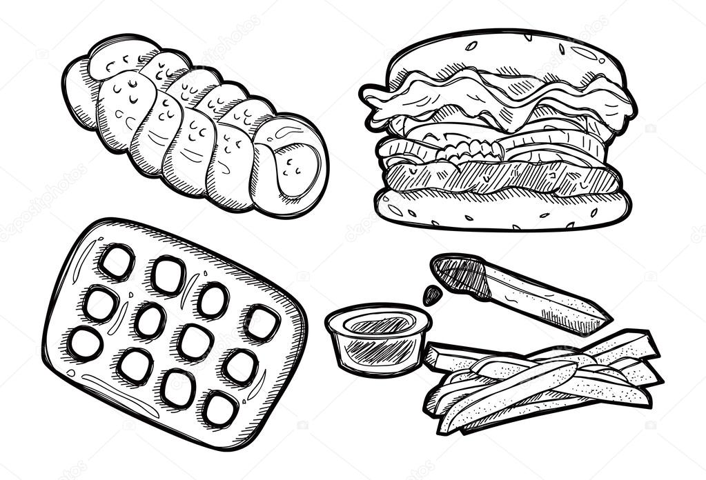 Set of snack illustration Stock Vector Image by ©mhatzapa #38686191