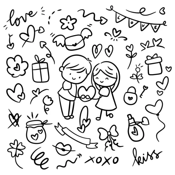 Set of valentine icon doodle Stock Vector by ©mhatzapa 124307824