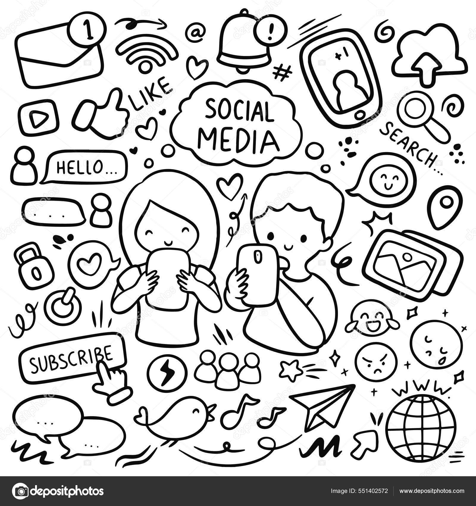 Hand Drawn Cartoon Doodle Characters Stock Vector by ©mhatzapa 551402572