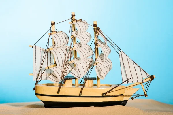 Wooden toy model of sailing vessel (2) — Stock Photo © phasuthorn #86609406