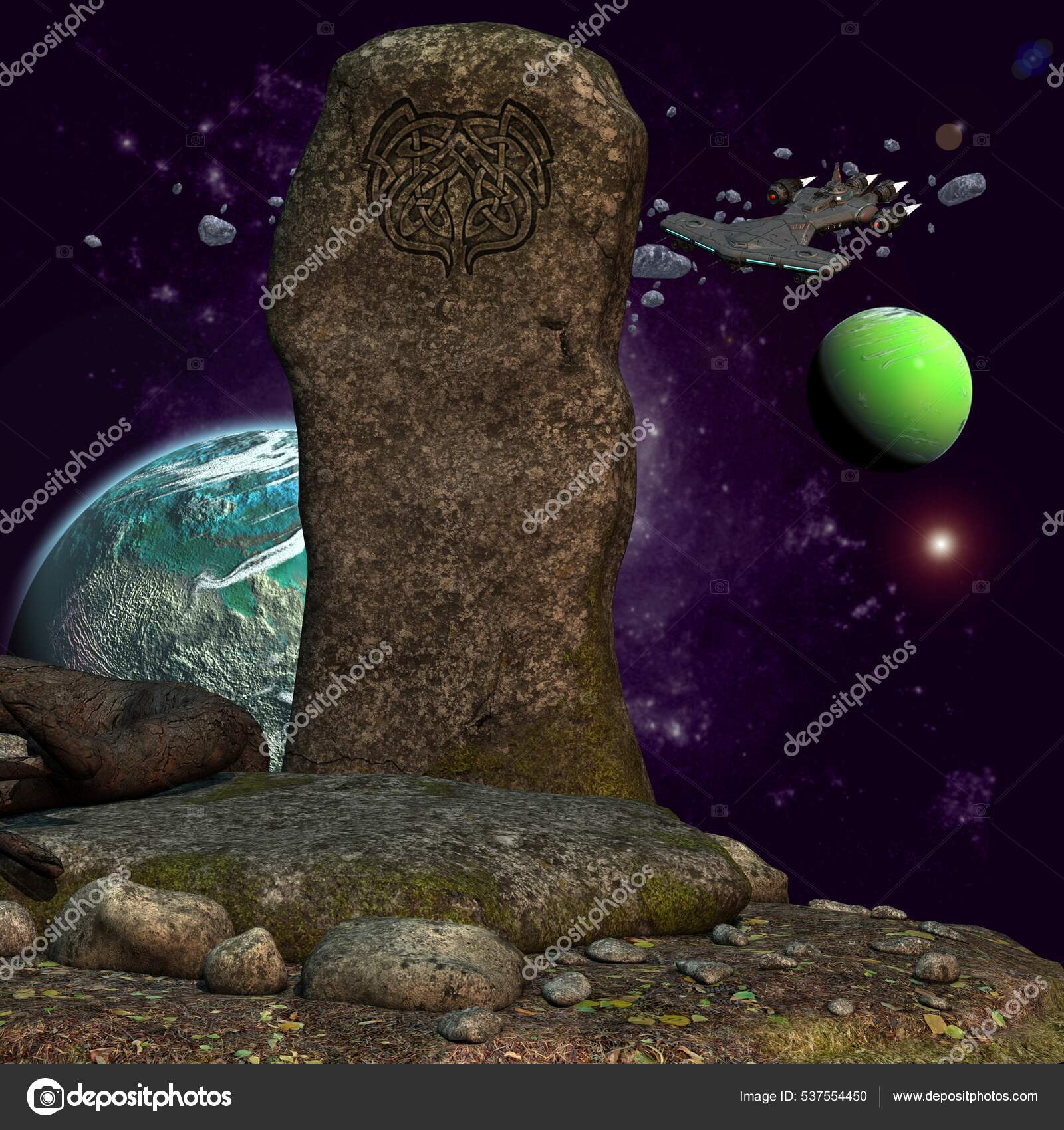 Illustration Science Fiction Background Stock Photo by ©Digitalstudio ...