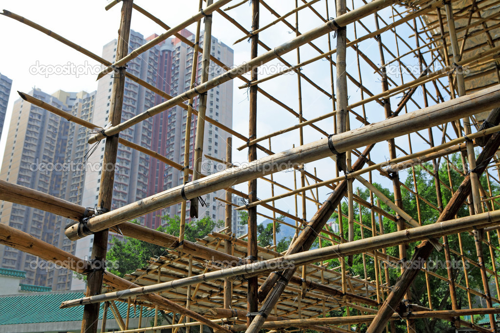 Andamios de bambú: fotografía de stock © leungchopan #12882980 ...