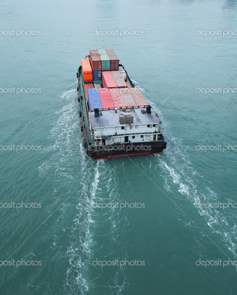 Aerial view of Cargo vessel — Stock Photo © leungchopan #40071161
