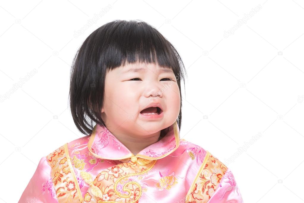Chinese baby girl crying — Stock Photo © leungchopan #44002809