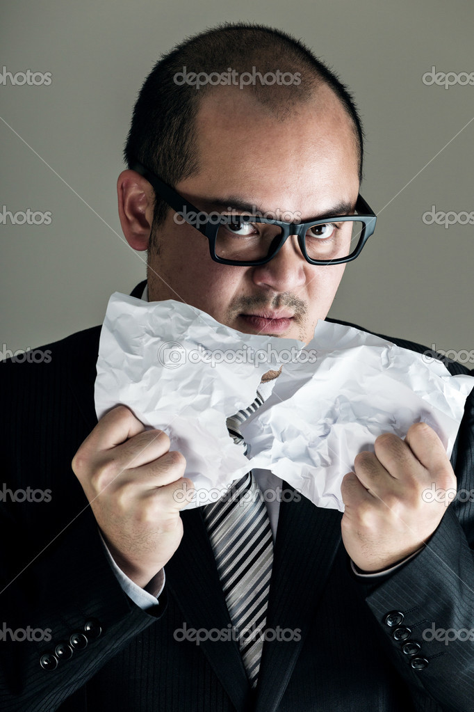 Boss getting angry and tear off paper Stock Photo by ©leungchopan 47280771