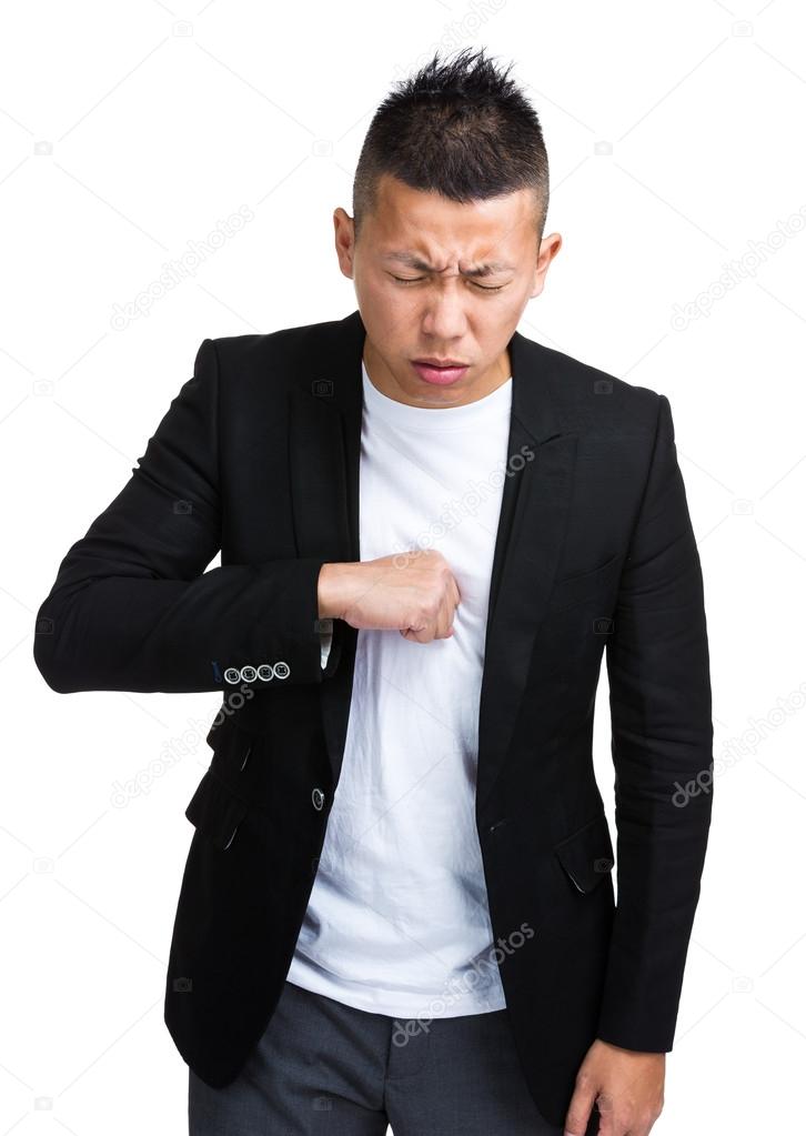 Strongly coughing man — Stock Photo © leungchopan #47287917