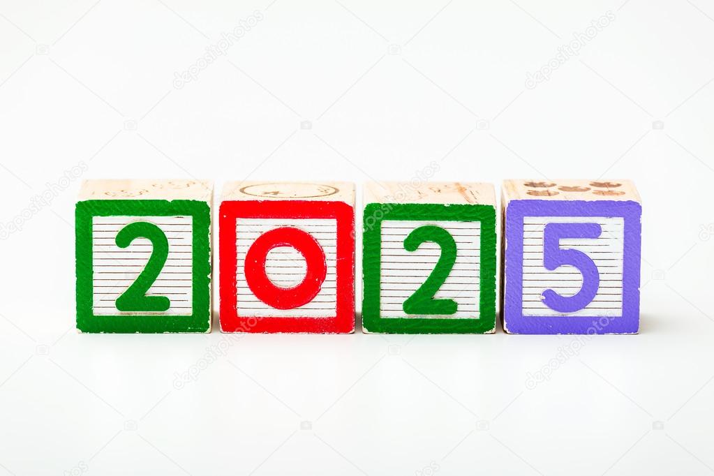 Wooden block for year 2025 — Stock Photo © leungchopan #47920775