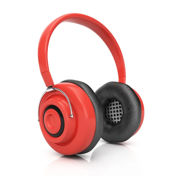 Red headphones 3D. Icon. Isolated on white background — Stock Photo ...